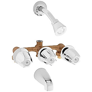 Kingston Brass Elements of Design EF110 Saloon 3-Handle Tub & Shower Faucet, 5', Polished Chrome