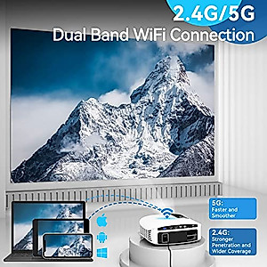 5G WiFi Home Projector, Toperson 9800LM Native 1080P 4K Supported Video Theater Projector with 4D Keystone Correction for iPhone Android Smartphone /TV/Stick/HDMI/USB/XBox/PS4/Laptop/ Tablet/PC