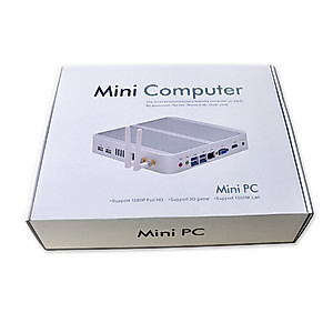 IDEARACE Fanless Mini Desktop Computer PC, i5 4th Gen. 1.6GHz-2.6GHz CPU, 8GB RAM 256GB SSD, 6xCOM RS232 4xUSB 3.0 2xNICs 2xHD Metal Case