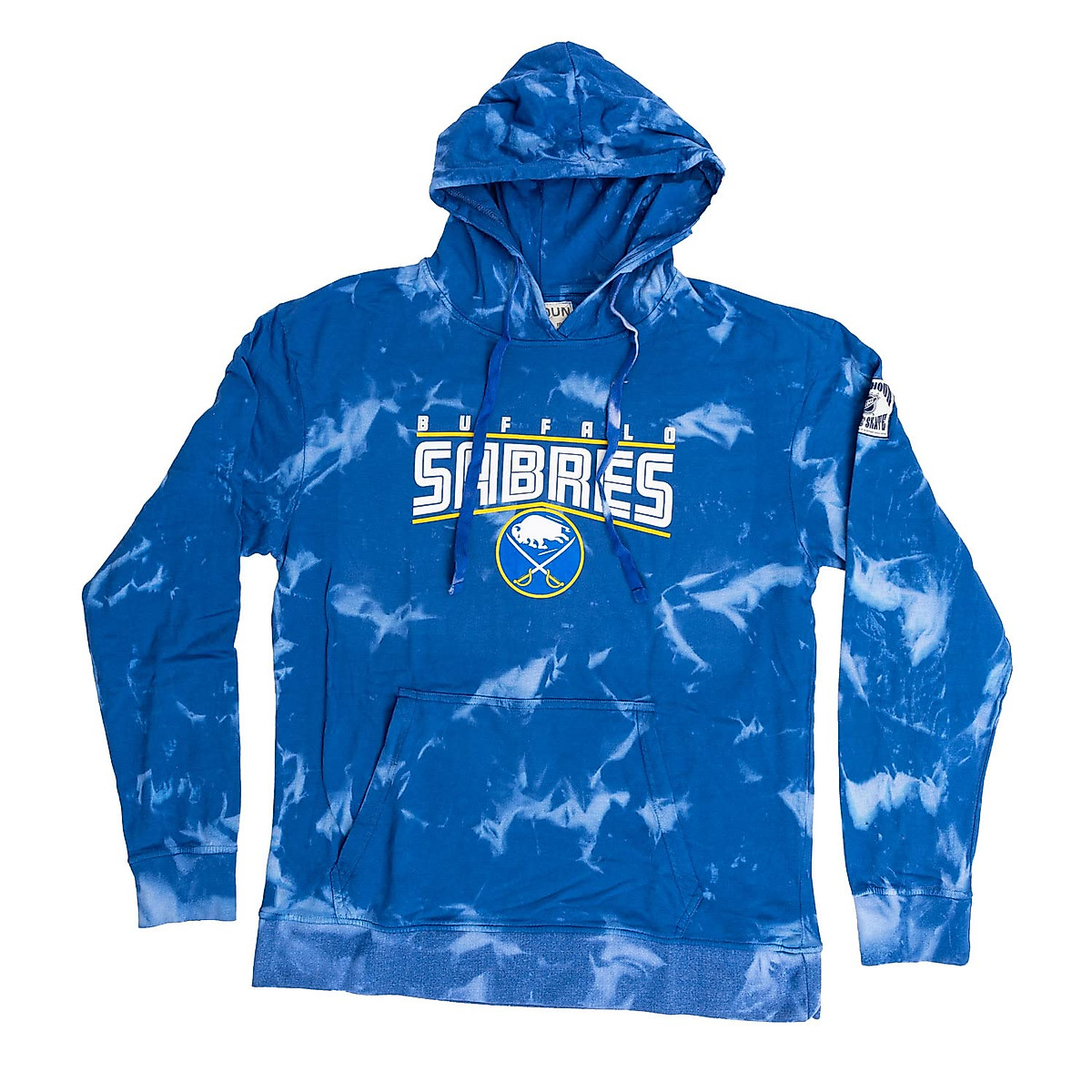 Calhoun NHL Surf & Skate Unisex Crystal Tie Dye Ultra-Soft Pullover Hoodie – The Sunset Collection (Buffalo Sabres, Large)