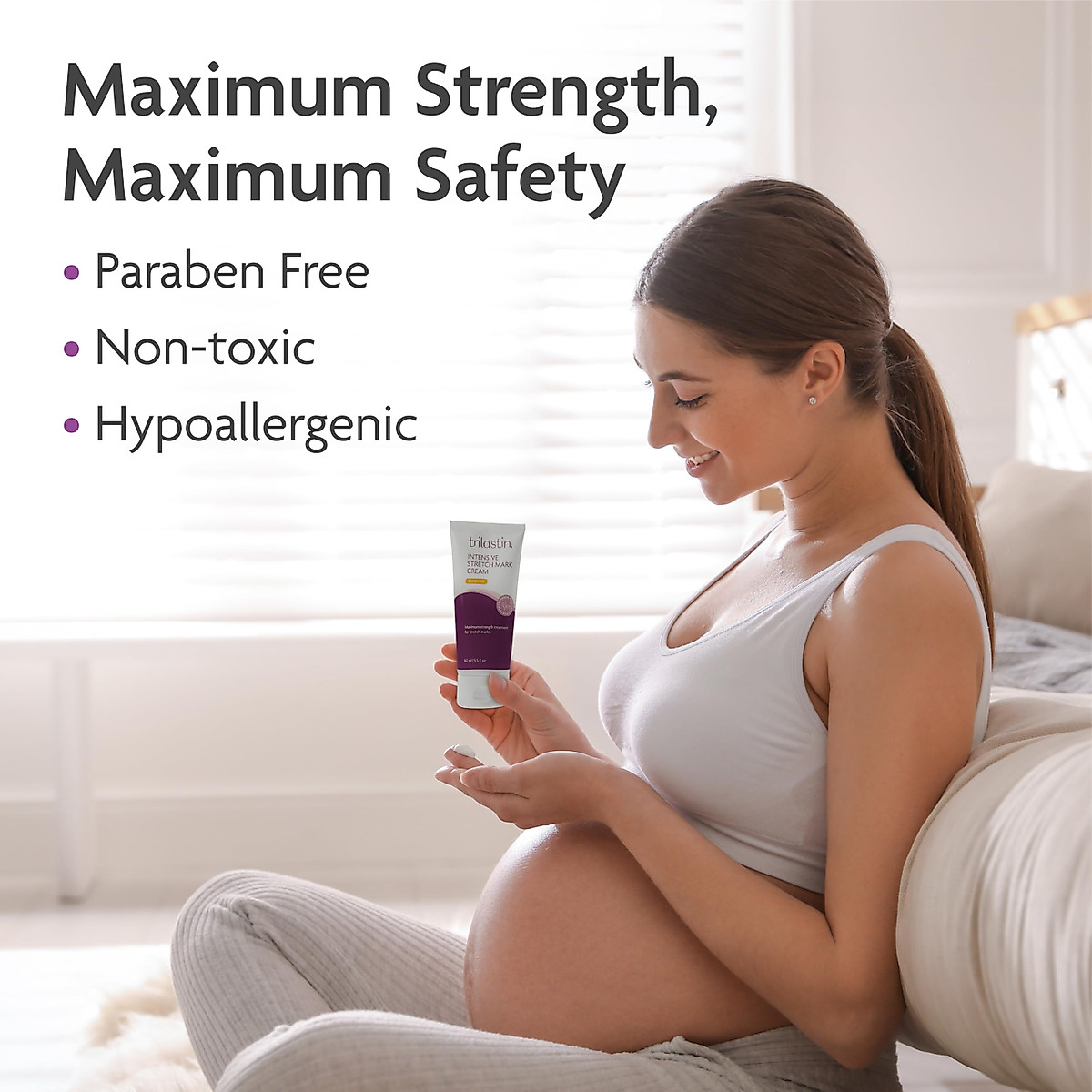 TriLASTIN SR Vit. Infused Intensive Stretch Mark & Scar Cream for Pregnancy - 5.5 Oz, Cocoa Butter Scar Treatment, Hypoallergenic & Paraben-Free - Moisturizing Lotion for Women