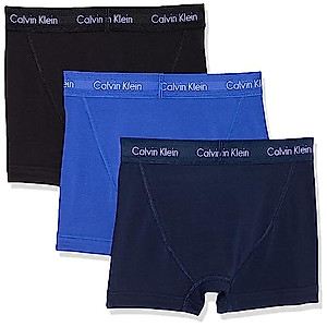 Calvin Klein Men's Cotton Stretch Multipack Boxer Briefs, Cobalt Water/Black/Navy, Large