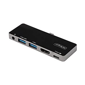 StarTech.com USB C Multiport Adapter - USB-C to 4K 60Hz HDMI 2.0, 100W Power Delivery Pass-Through Charging, 3-Port USB 3.0 Hub, Audio - USB-C Mini Dock - Portable USB Type-C Travel Dock (DKT30ICHPD)