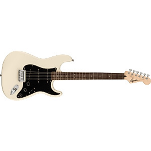 Fender Bullet Stratocaster HT Electric Guitar, Laurel Fingerboard, Black Pickguard - Olympic White