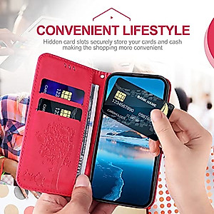 KANVOOS Case for Oppo Reno 6 Pro 5G Wallet Case with Card Holder, PU Leather Flip Folio Case [TPU Inner Shell], Shockproof Cover for Oppo Reno 6 Pro 5G (Rose)