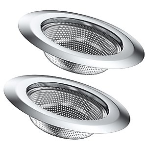 Kitchen Sink Strainer Stainless Steel, Kitchen Sink Drain Strainer, Kitchen Sink Drain Basket, Sink Strainers with Large Wide Rim 4.5" Diameter for Kitchen Sinks … (Stainless Steel)