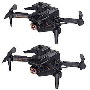 2 Pack Mini Drone With 1080P Dual HD Camera Remote Control Halloween Christmas Gifts With Altitude Hold Headless Mode,WiFi, Trajectory Flight, Camera/Video