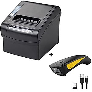 NETUM C750 QR Code Scanner and 80mm Thermal Receipt Printer,NETUM WiFi POS Printer with Auto Cutter