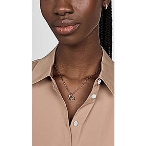 Tory Burch Women's Thin Roxanne Pendant Necklace, Tory Gold/Cream, One Size