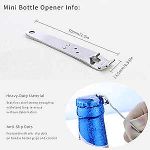 Vial Opener x4 + Reel Clip Vial Opener x2, Mini Beer Bottle Opener Keychain Bottle Opener Portable Bottle Medical Bottle Opener Bottle Decaper Metal Cap Removal for Vials Botox
