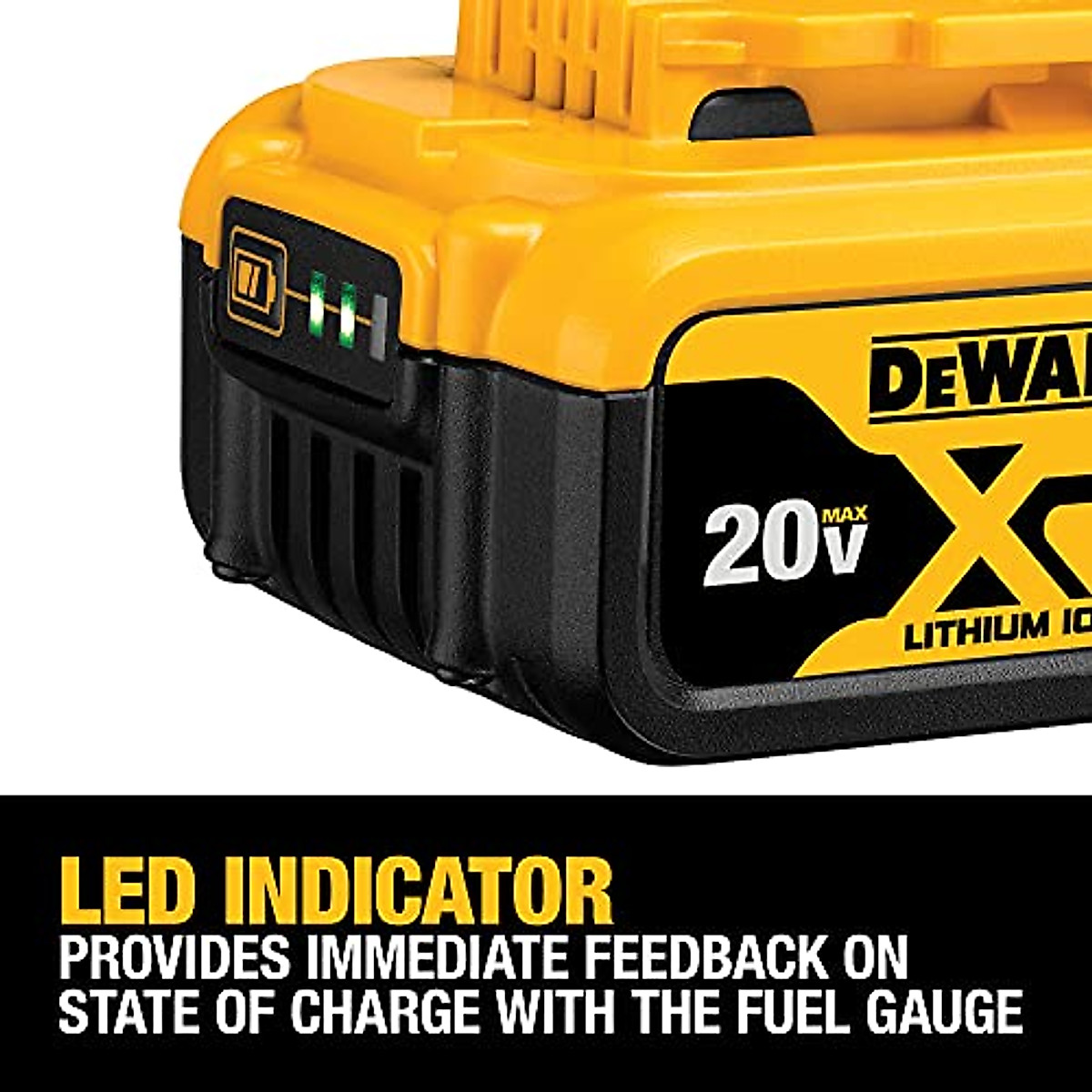 DEWALT 20V MAX Battery, 2 Ah and 4 Ah, 4-Pack, Fuel Gauge LED Charge Indicators(DCB324-4)