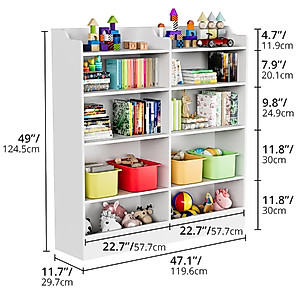 Cozy Castle 5 Tier Kids Bookshelf, 10 Cube Kids Toy Storage Organizer,Toddler Bookcase Storage Cabinet for Playroom, Bedroom, Kids Room, Reading Nook,Nursery