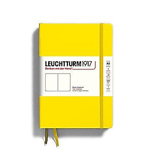 LEUCHTTURM1917 - Notebook Hardcover Medium A5-251 Numbered Pages for Writing and Journaling (Lemon, Plain)