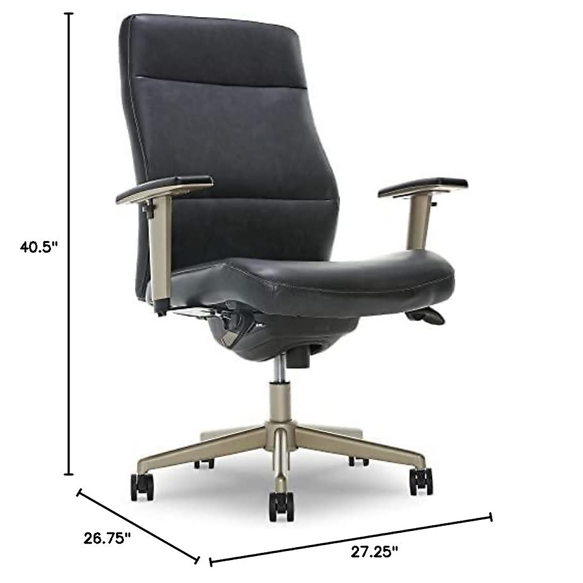 La-Z-Boy Baylor Modern Executive Office Chair, Adjustable Ergonomic Lumbar Support, Black