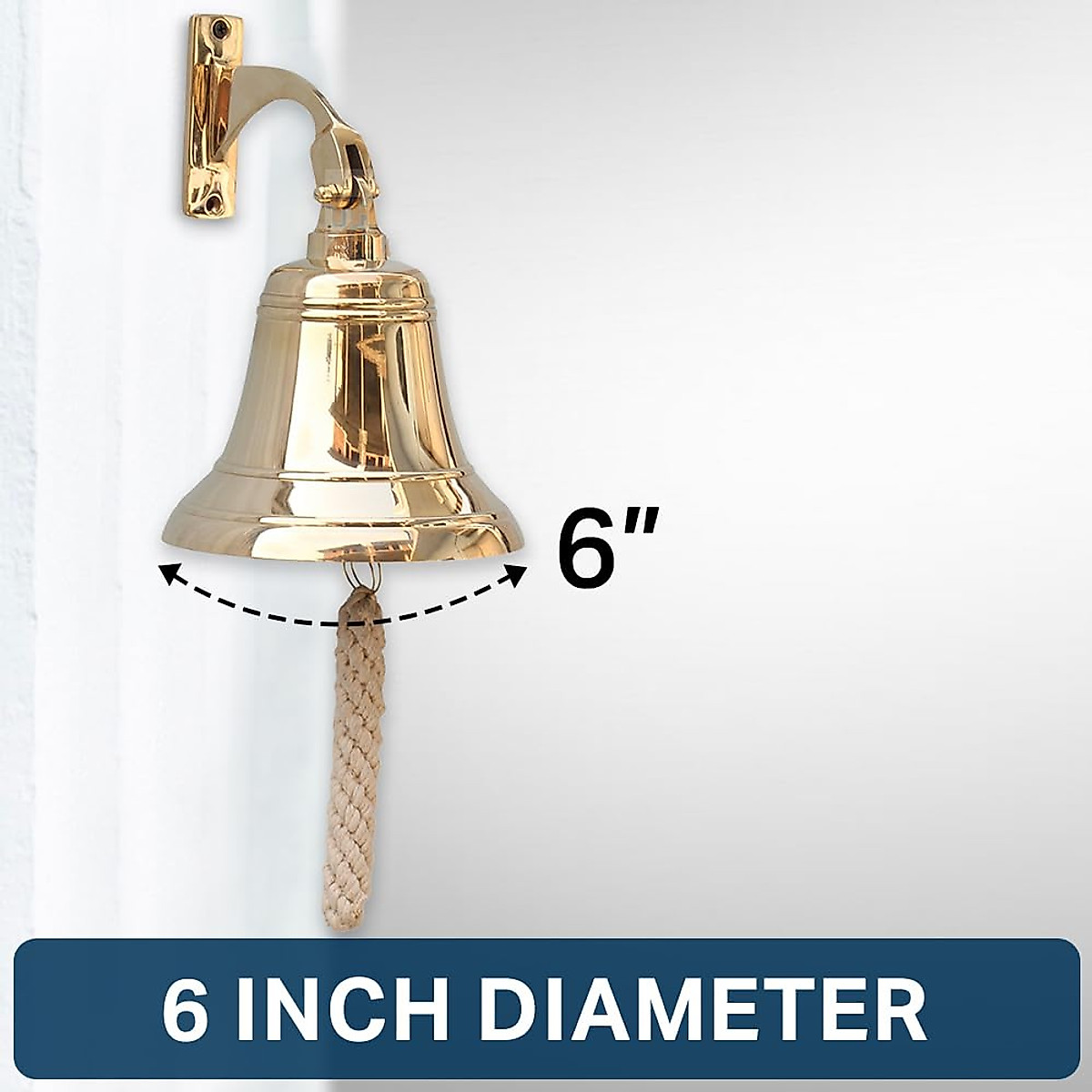 Brass Ship Bell Polished Nautical, Heavy Duty Polished Brass Bell, Brass Maritime Duty Watch Ships Bell by The Metal Magician