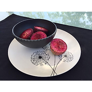 Aquaterra Living Ecofriendly Dinner Plate Set with Dandelion Designs- Set of 6, 10" indoor or outdoor plates