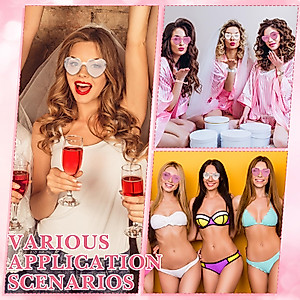 Kanayu 12 Sets Bachelorette Party Decorations Bachelorette Sunglasses Satin Bridesmaid Scrunchies Wristbands for Bridesmaids (Pink, White)