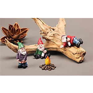 Hartser 4pcs Fairy Garden Accessories Drink Gnomes Dwarf Collectible Figurines Figurines Ornaments My Little Friend Gnome - Fishbowl Miniature Gnome Kit Garden Gnomes (4Pcs)