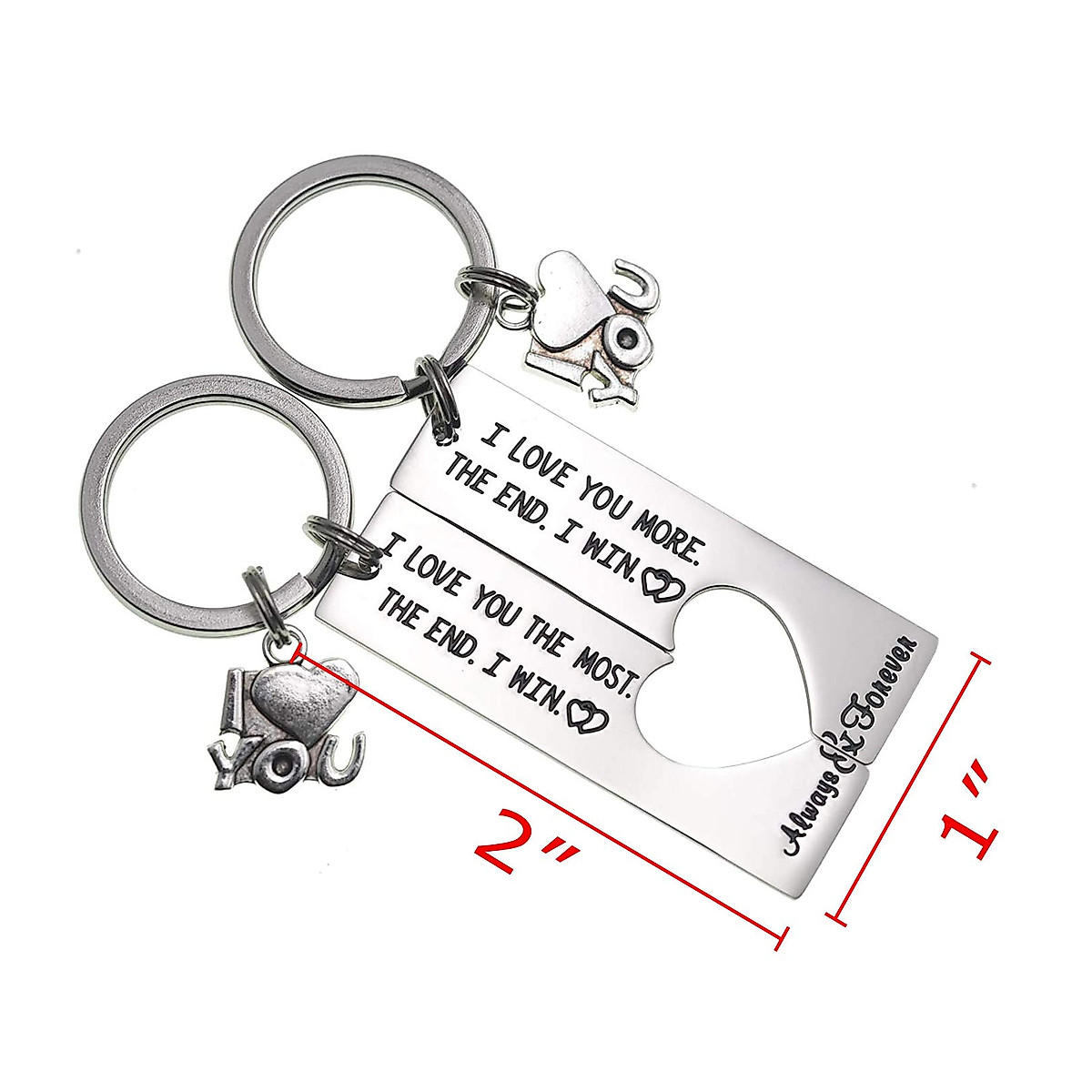 LParkin I Love You The Most The End I Win Keychain Couples Friendship Key Chain Cute Boyfriend Girlfriend Birthday Gifts For Him Her