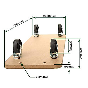 Factorduty 2 Pack of 23 X 11.5 Rectangle Wood Platform Dolly Dollies Furniture Dolly Mover Carrier Dolly Cart 500-LB Load Rating 3 Inch Wheel Pack of 2