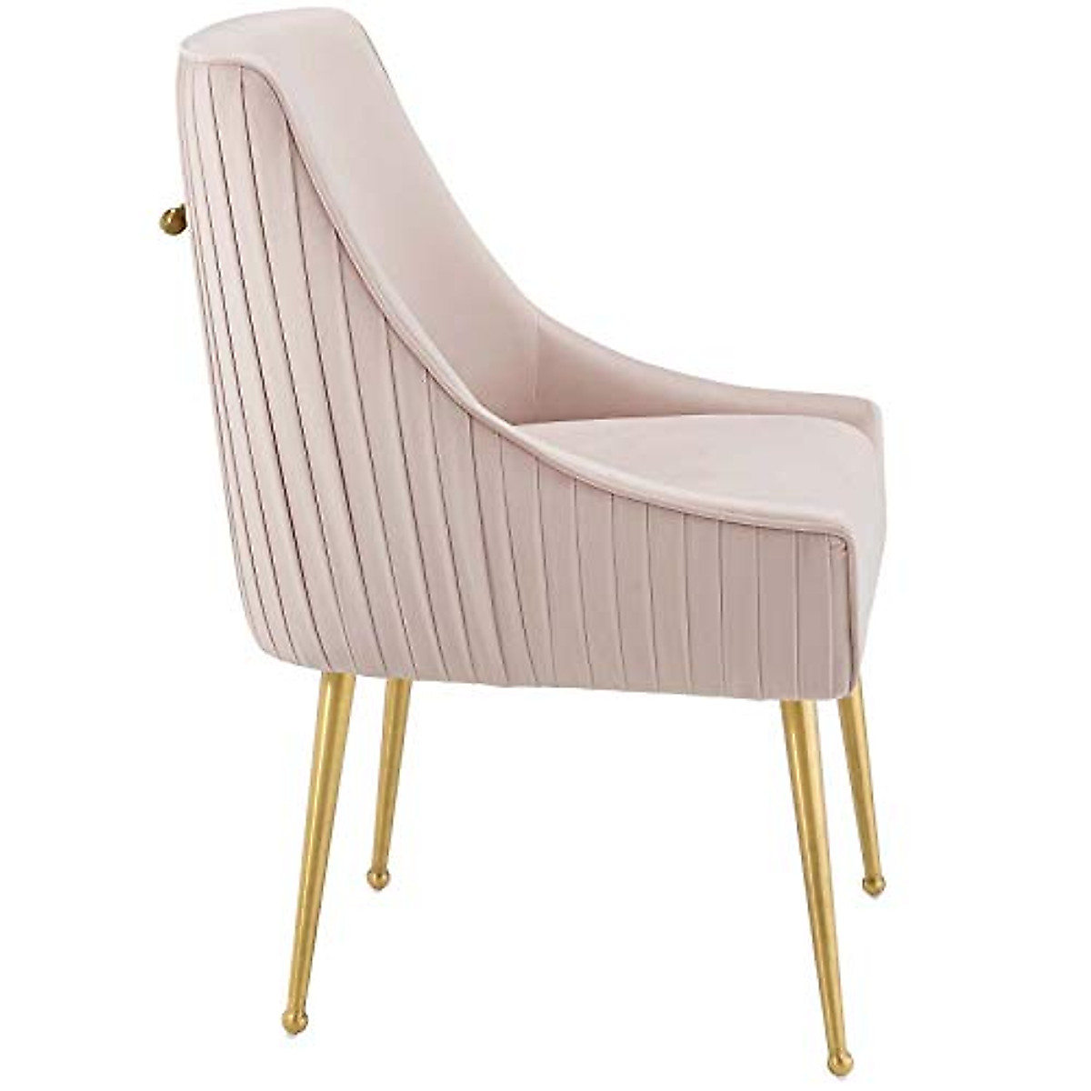 Modway Discern Pleated Back Upholstered Performance Velvet Dining Chair, Pink