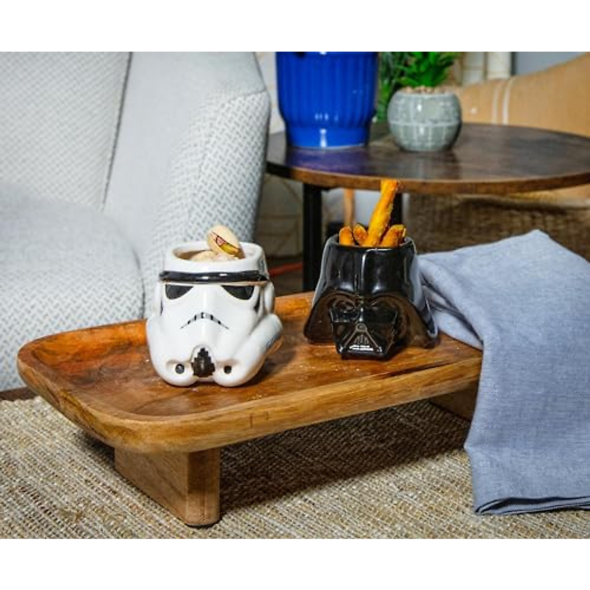 Silver Buffalo Star Wars Darth Vader and Stormtrooper Helmets Sculpted Mini Mugs | Set of 2