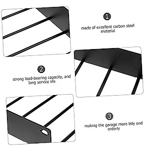 FONDOTIN Tool Holder Floating Tool Shelf Carbon Steel Black Garage Storage Rack Workshop Storage Shelf