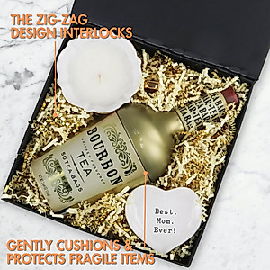 MagicWater Supply Crinkle Cut Paper Shred Filler (1/2 LB) for Gift Wrapping & Basket Filling - Vanilla & Gold