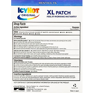 Icy Hot Original XL Pain Relief Patch (3 Count) for Back and Large Areas