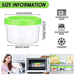 Sieral 36 Pack 8 oz/ 250 ml Freezer Containers with Lids Plastic Twist Top Deli Jars Reusable Freezer Storage Containers for Food Round Wide Mouth Lunch Snacks(Green)