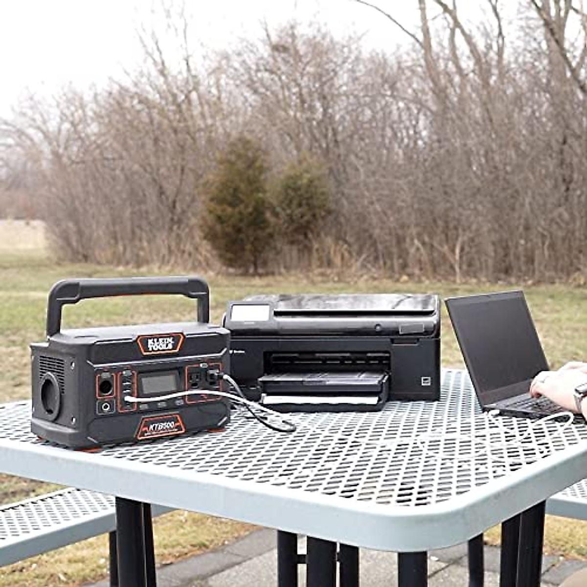 Klein Tools KTB500 Portable Power Station, 505Wh Lithium-Ion Power Station, 120V/500W Pure Sine Wave AC Power, Solar Panel Compatible