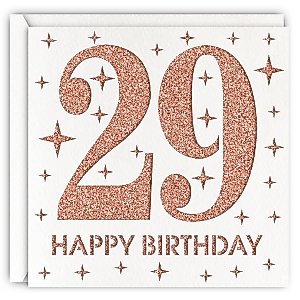 MAGJUCHE Rose Gold 29th Birthday Card, Laser Cut Glitter Woman Age 29 Birthday Gift For Daughter, Sister