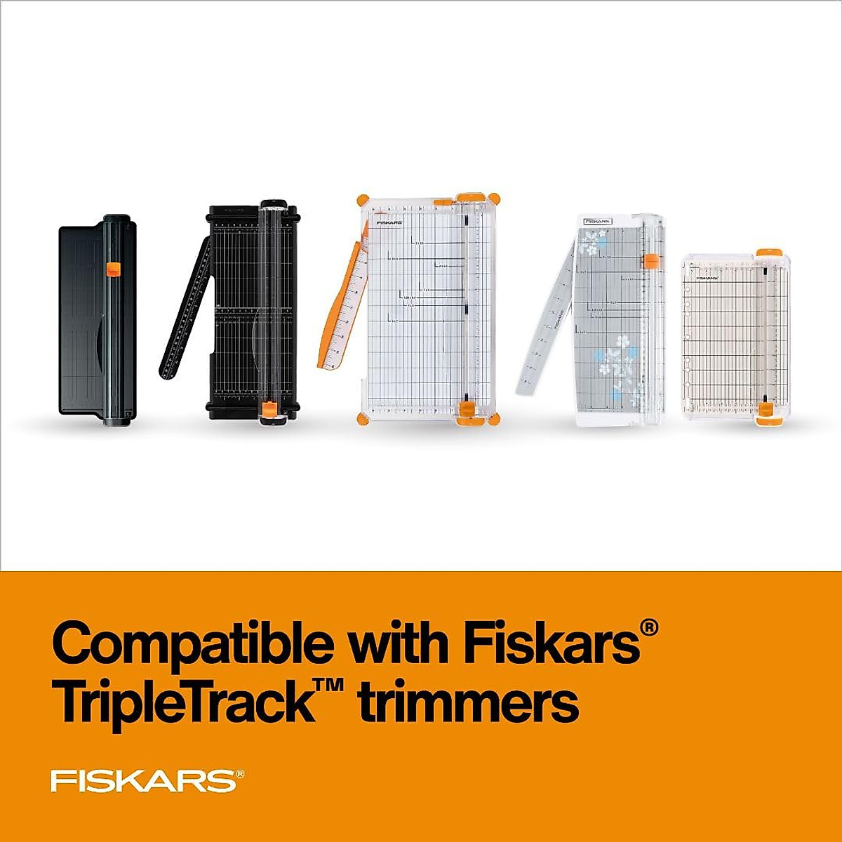 Fiskars 01-001555J TripleTrack High Profile Replacement Blades Cut/Score Style I, 1.5x1.5x1 Inch, Black and Orange