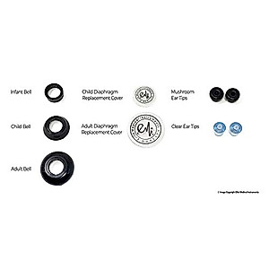 Elite Medical Instruments ESR-112 EMI Sprague Rappaport Dual Head Stethoscope, Black