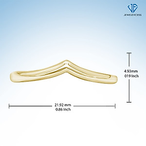 JEWELEXCESS 14k Gold over Silver Wishbone Friendship Ring for Women | Dainty Gold over Silver Promise Ring For Women | Silver Friendship Ring For Women