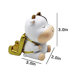 Cute Cartoon Phone Holder Stand Desk Animal Cow Cellphone Stand Mount Home Office Decoration Gift for Girls Kids Women