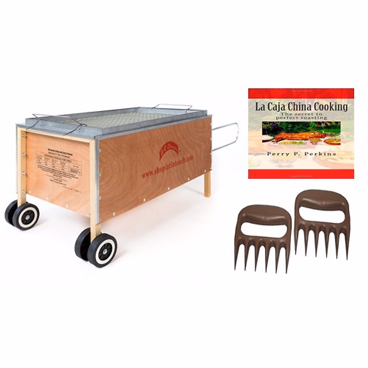 Caja China Roasting Box Pig Roaster 100lbs w/ free Cookbook and Bear Paws