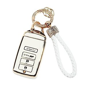 ESEWALAS Bling Car Key Fob Case,Car Key Fob Cover Key Case Shell,Car Remote Smart Key Protector Holder,TPU Key Case with Keychain Lanyard,Keyless Remote Key Fob Shell (for Acura a)