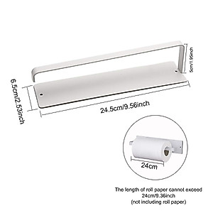 Magnetic Towel Bar, Kitchen Towel Rack Magnetic Paper Towel Holder for Refrigerator Multifunctional Paper Roll Rack Cabinet Towel Bar for Bathroom, Toilet, Drill Free - White