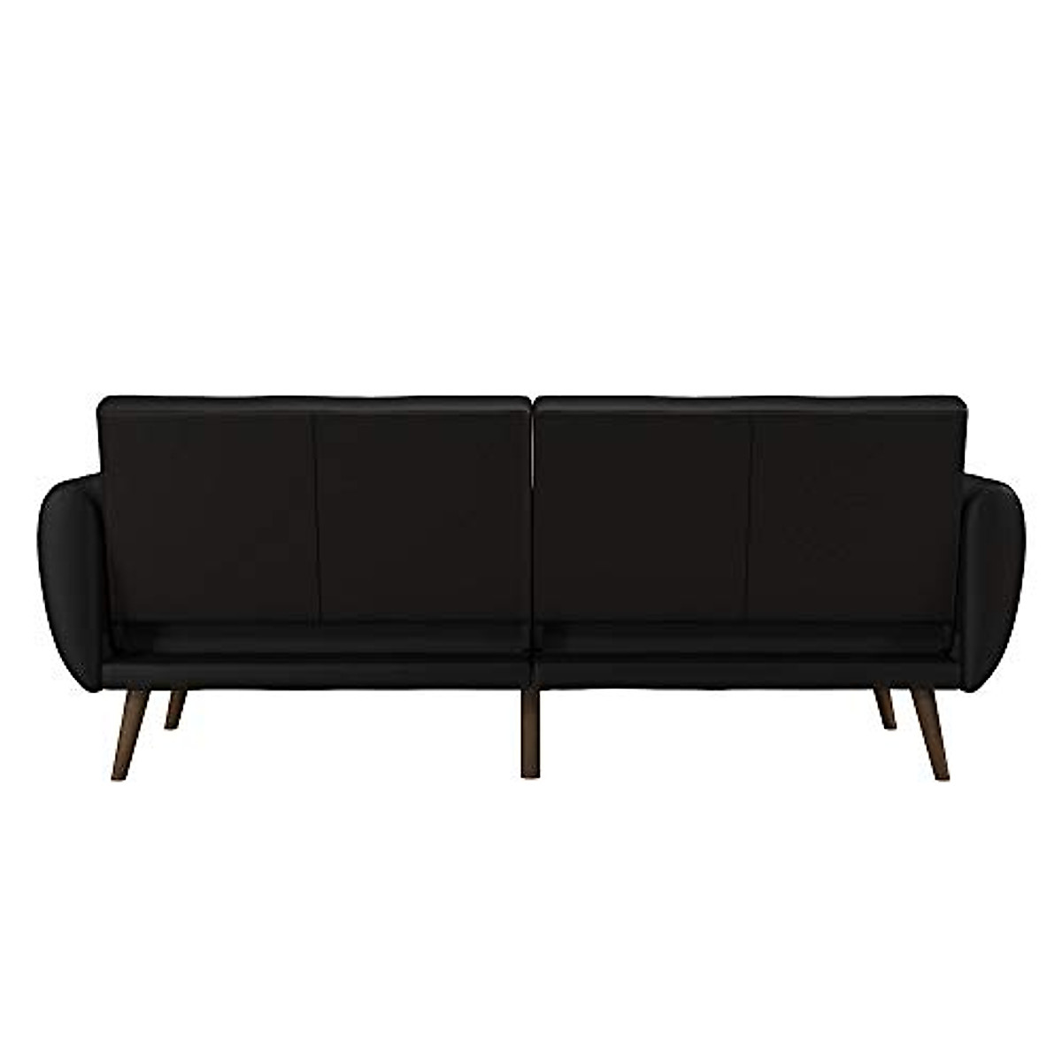 Novogratz Brittany Futon, Convertible Sofa & Couch, Black Faux Leather