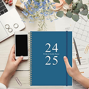 2024-2025 Planner - Weekly & Monthly Planner Spiral Bound, Planner 2024-2025 from July 2024 - June 2025 with Monthly Tabs, Inner Pocke, 8.5" x 11", Dark Blue