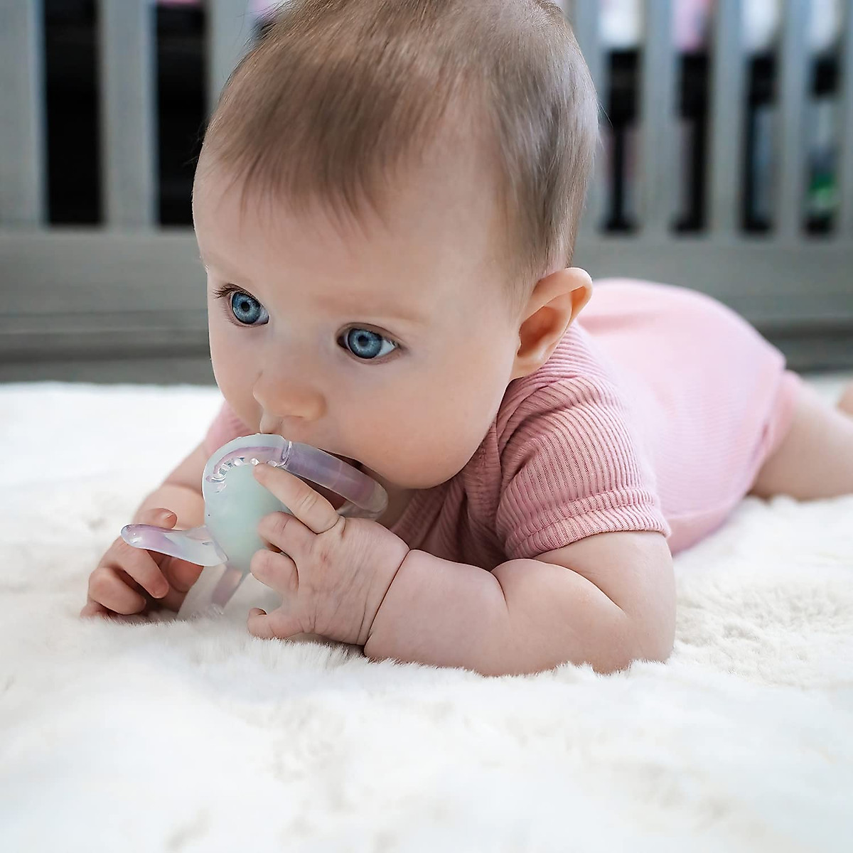 Joymax Baby Teething Toys, BPA-Free and CPSIA Certified Soft Freezable Rattle Molar Teether Toothbrush for Babies 0-6 Month - Food Grade Silicone - Dishwasher & Freezer Safe