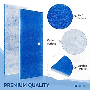 luxlead 6” x 14” RV AC Filter Air Filter Unit Compatible with Coleman Mach Air Conditioner - 4 Pack Replacement RV Filter Merv 6 AC Unit with Center Square Hole for Camper Motorhome Grille Vent, Blue