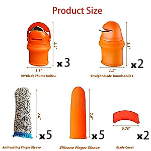 15 Pack Upgrade Gardening Silicone Thumb Knife Harvesting Tool, Vegetable Plant Fruit Picking Knife, Separator Finger Plant Fruit Picking Knife Garden Tool (Large)