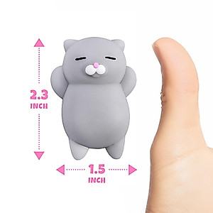 Nutty Toys Squishy Cat Set - 2" Soft Silicone Kawaii Kitties, Top Stress Relief Toy 2024 Unique Gifts for Teens Kids Women Men Adults Best Teenage Girls Teen Boy Tween Christmas Stocking Stuffers Idea