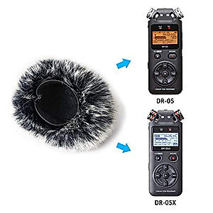 YOUSHARES DR05X Windscreen Muff for Tascam DR-05X DR-05 Portable Recorders, DR05X Mic Deadcat Windshield Windscreen Artificial Fur Wind Screen