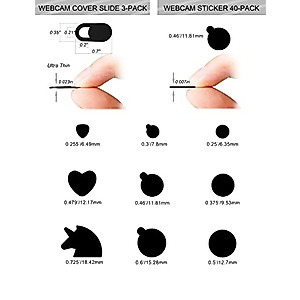 IGIDY Webcam Cover Slide 3-Pack,Webcam Sticker 40-Pack,Suitable for Laptop, Tablet, Echo dot, MacBook Pro, iPhoneiPad, iMac, Universal Camera Cover to Protect Your Privacy and Security