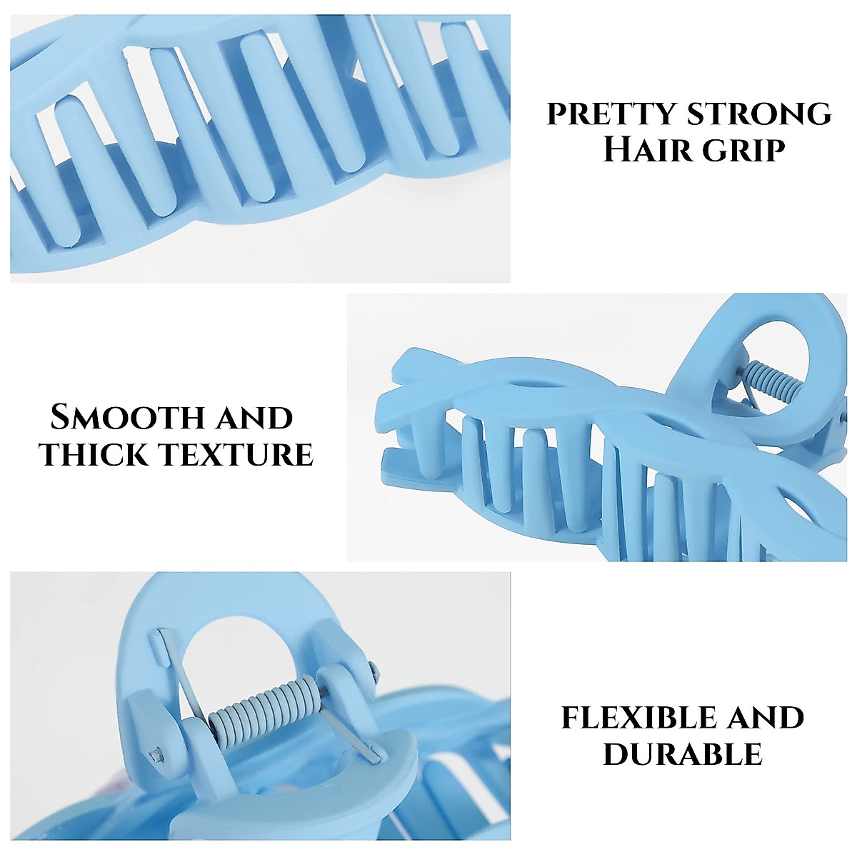 CNHUALIN 4 Macaron Hair Claw Clips - 4.3 Inch To Hold Hair Without Sliding Out Of Place Hair Clamps，Claw Clips For Thick Hair