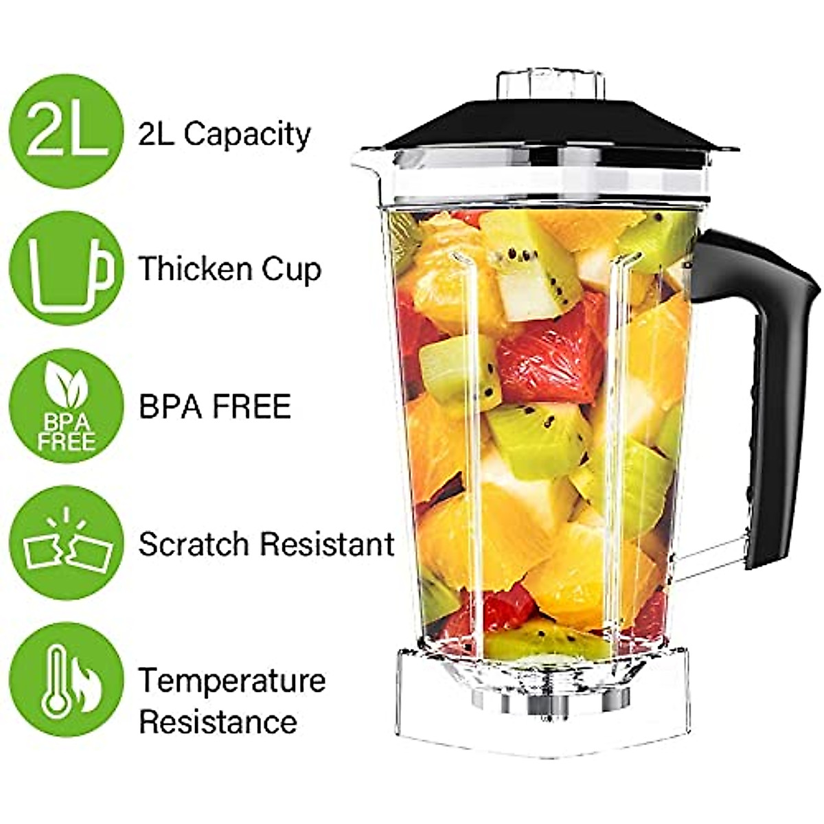 GEMAT Professional Countertop Blender with 1400-Watt Base, Smoothie Blender ,Built-in Timer ,High Power Blender 2L Cups for Frozen Drinks ,Shakes and Smoothies