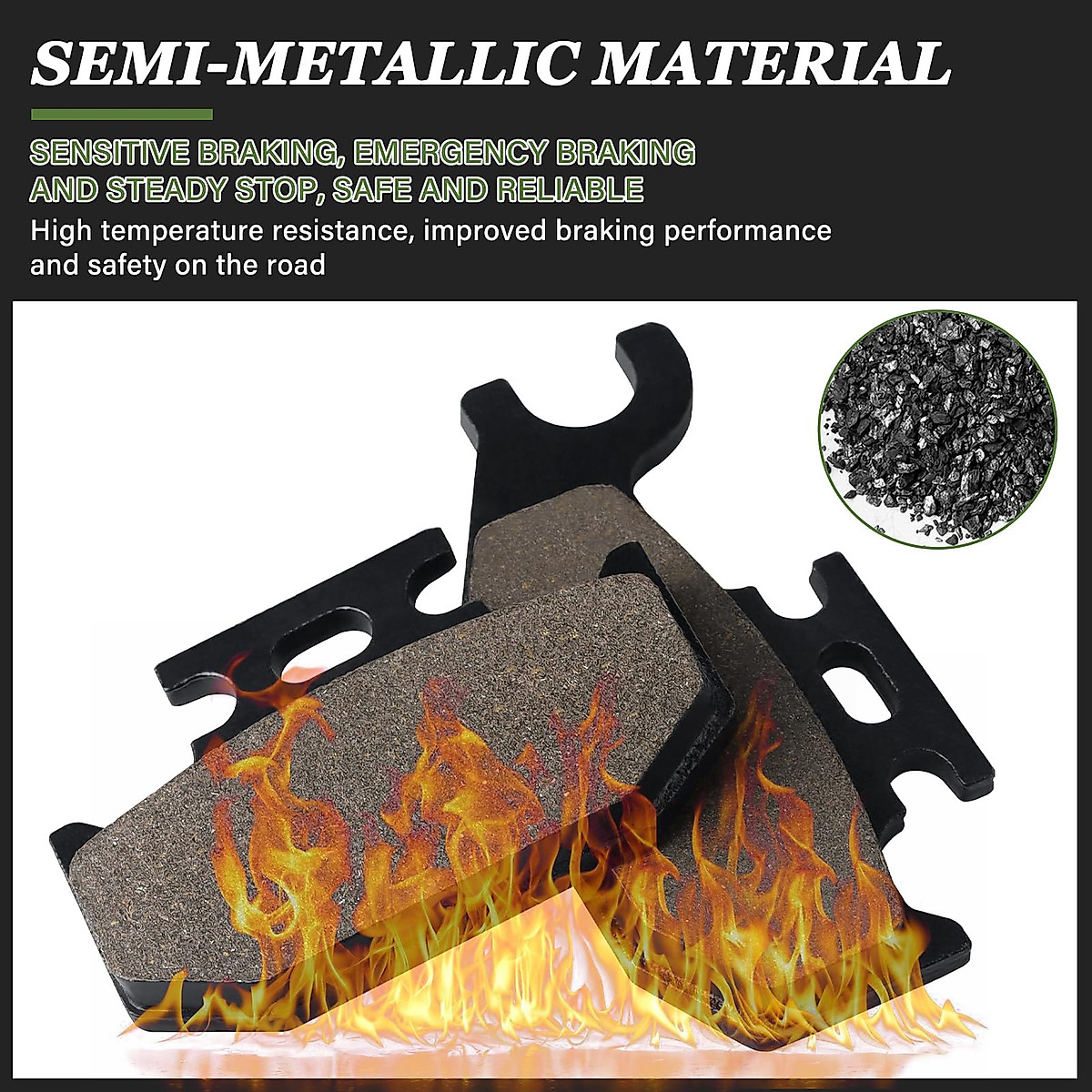 LOCOPOW Brake Pads Rhino 660 700 Front and Rear Compatible with Yamaha Rhino 660 YXR660 4x4 2004-2007 / Raptor 700 700R YFM700 2006-2012 / Rhino 450 YXR450 4x4 2006-2009